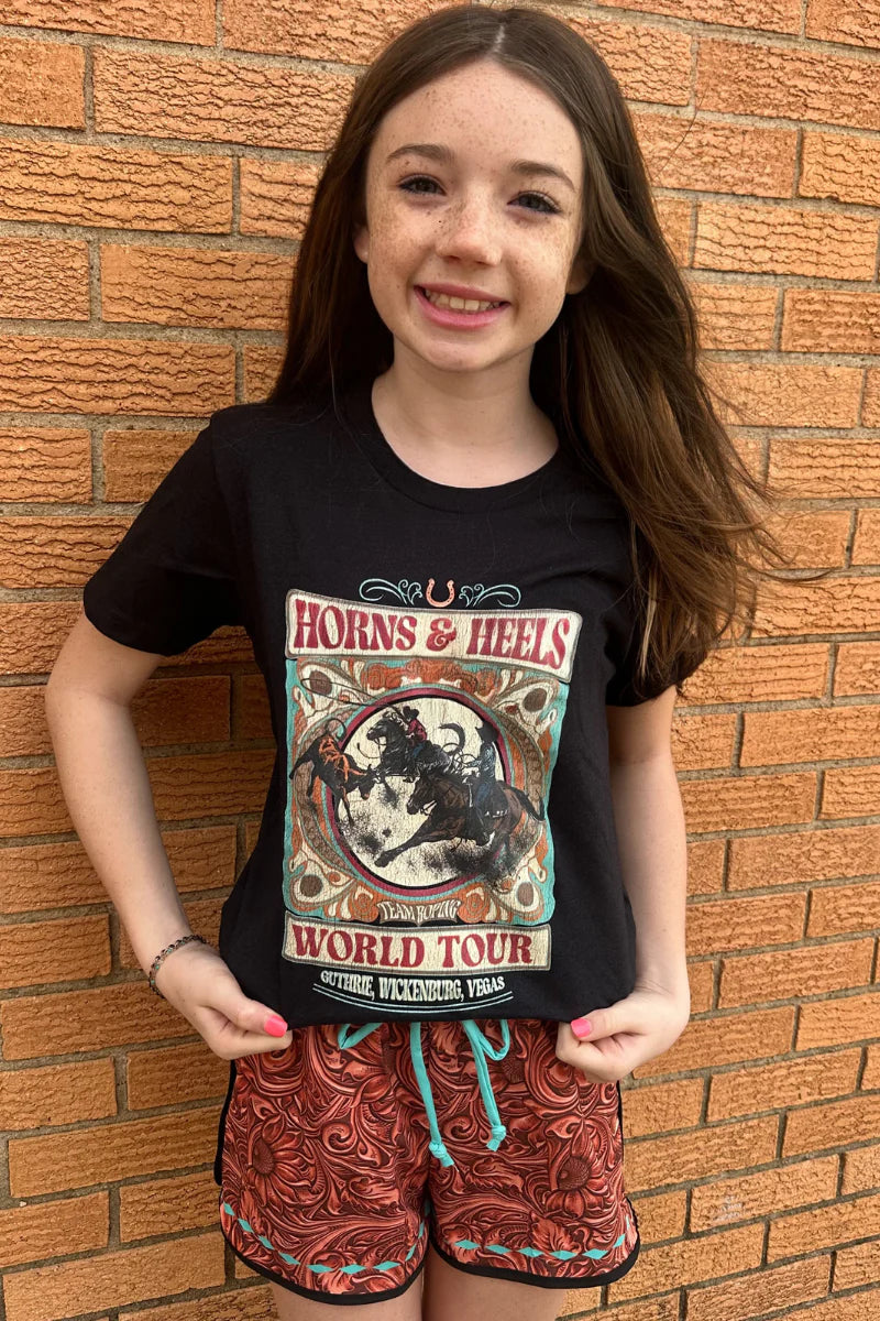 Kids- Team Roping World Tour Tee – Gypsy Ranch Boutique