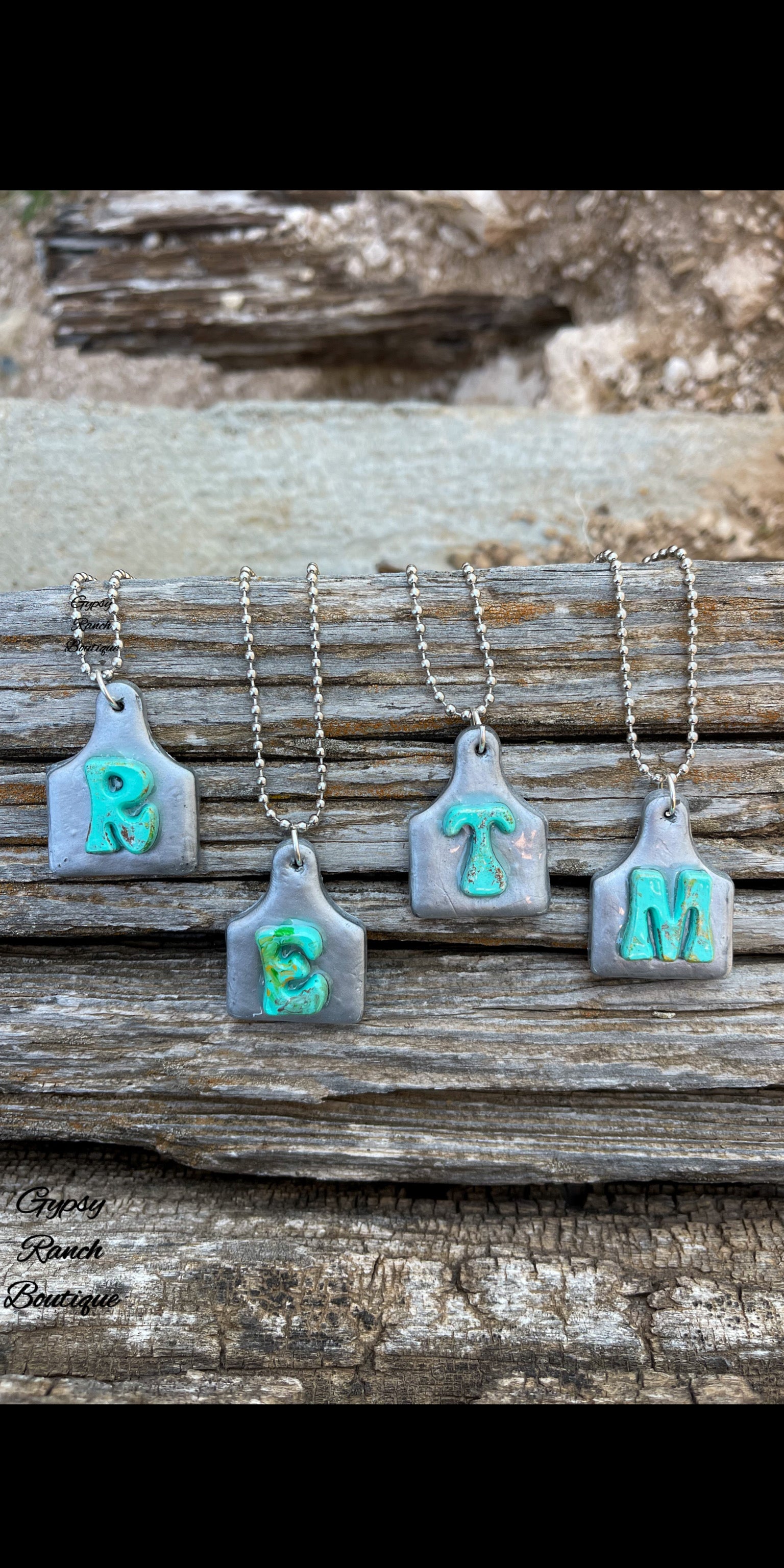Ear Tag Initial Clay Necklace – Gypsy Ranch Boutique